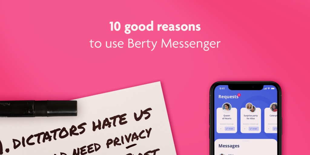 बर्टी मैसेंजर का उपयोग करने के 10 कारण। · Berty Technologies